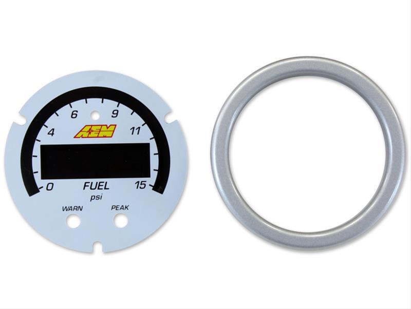 AEM Gauge, X-Series, Silver Bezel and White Boost/Fuel Faceplate
