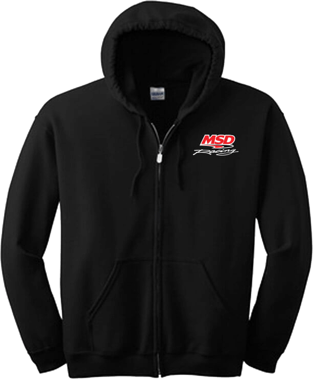 MSD Logo Zipped Hoodie, Black