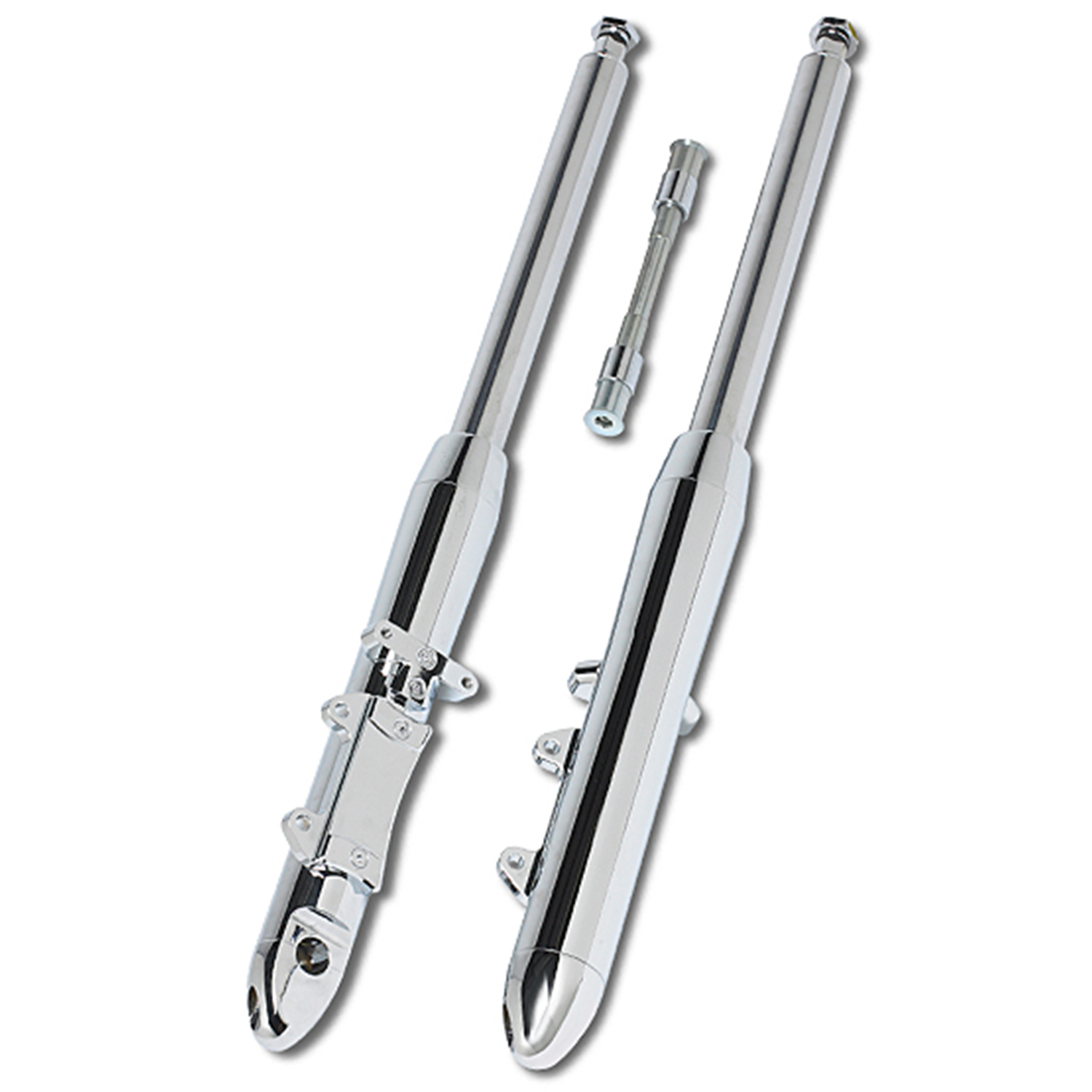 ULTIMA® 41MM CHROME BILLET FORK SLIDER ASSEMBLIES W HIDDEN AXLE STD ...